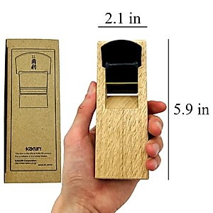KAKURI Japanese Hand Plane 42mm for Woodworking, KANNA Small Block Plane Mini Hand Planer for Wood Chamfering and Smoothing, 5.9 x 2.1 x 1.6 inches, ECO Oak Body, Made in JAPAN