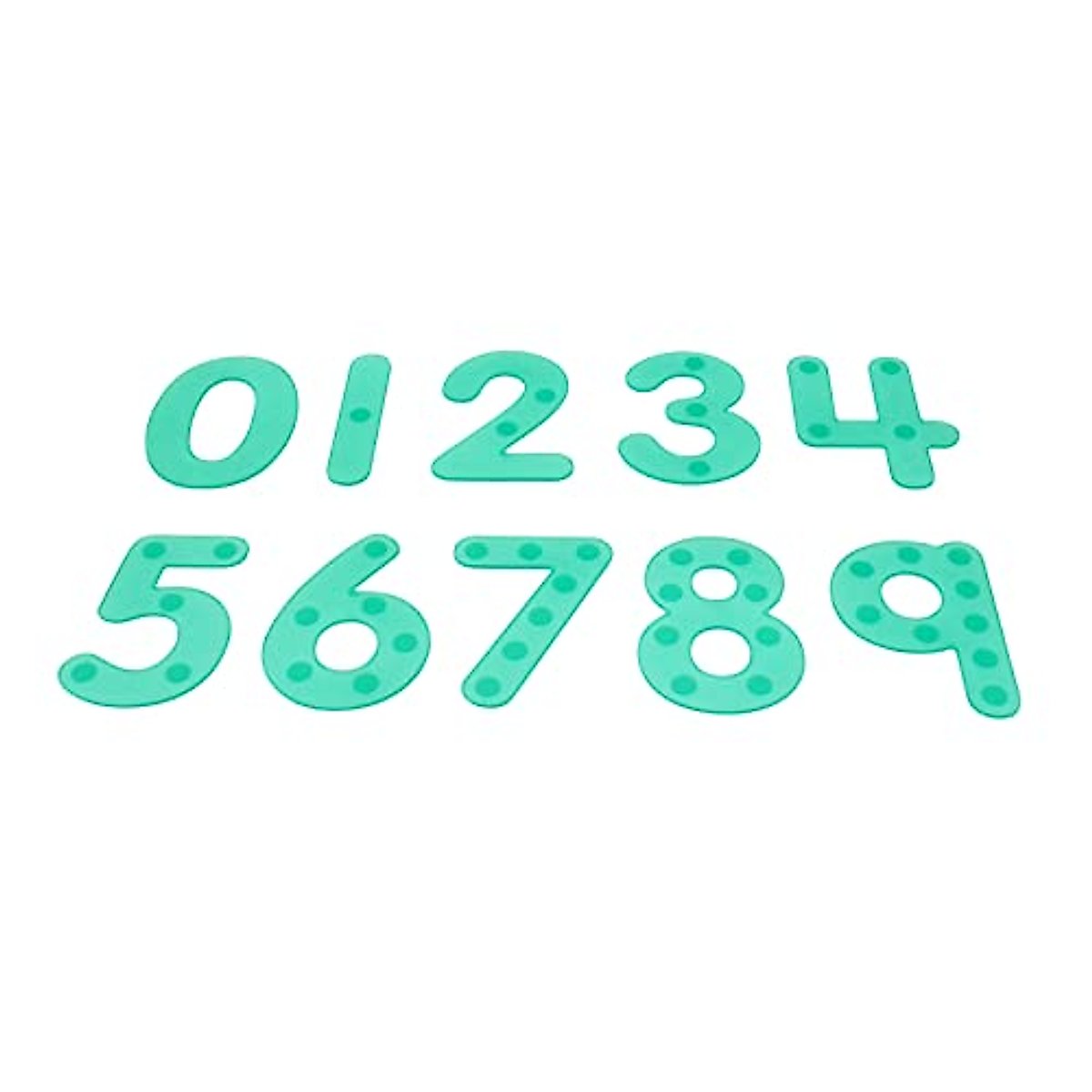 TickiT SiliShapes Dot Numbers - Set of 10 - Transparent Silicone Numbers with Corresponding Dots to Count - Teach Numbers, Counting and Subitizing