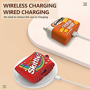 3 Pack Cute Airpod Case for Airpod Pro,3D Kawaii Cartoon Funny Goldfish Cookie&Rainbow Candy&Chocolate Food Soft Silicone Protective Cover Accessories Skin for Apple Air pods Pro Case for Girls Boys