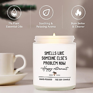 Craftique Retirement Gift for Woman Men- Handmade Lavender Scented Candle- Funny Retirement Gifts for Coworker Bosses Teacher Nurse Family Friend, Happy Retirement Gifts for Women 2024, 7oz