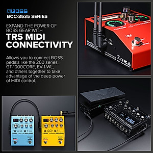 BOSS BCC-1-3535 – 1ft / 30cm – Space-Saving 3.5mm TRS MIDI Cable – Provides Premium connectivity Pedals