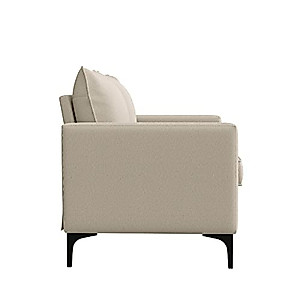 Hillsdale Alamay Modern Upholstered Loveseat Fabric Sofa, Oatmeal