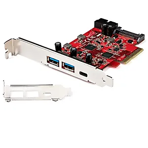 StarTech.com 5-Port USB PCIe Card - USB 3.2 Gen 2 (10Gbps) PCIe Card w/ 1x USB-C & 2x USB-A - 1x 2 Port IDC (Internal 5Gbps USB Header Expansion) - USB C PCI Express Controller Card, TAA
