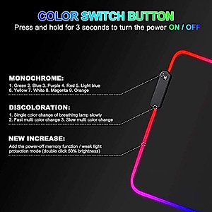 Large RGB Gaming Mouse Pad - 15 Light Modes Extended Computer Keyboard Mat, Anime Dragon Mouse Pad，High-Performance Mouse Pad Optimized for Gamer 31.5 X 12in (Red)