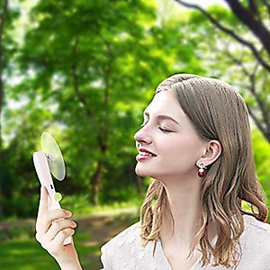 Ronessy Mini Handheld Fan Rechargeable Electric Hand Fan Speed Adjustable Purse Fan for Women Kids Travel Outdoor, Single Head, Green
