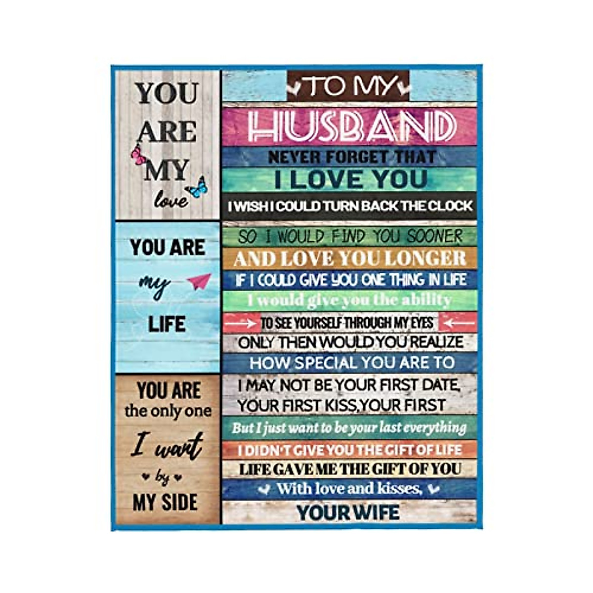 to My Husband Throw Blanket Super Soft Flannel Air Conditioner Blanket Warm Blanket Applicable All Season for Bed Couch Living Room(60"x50")