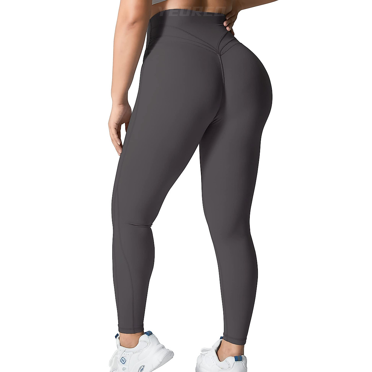 YEOREO Grace Workout Leggings for Women Butt Lifting Tummy Control High Waist Gym Yoga Compression Pants Dark Grey M