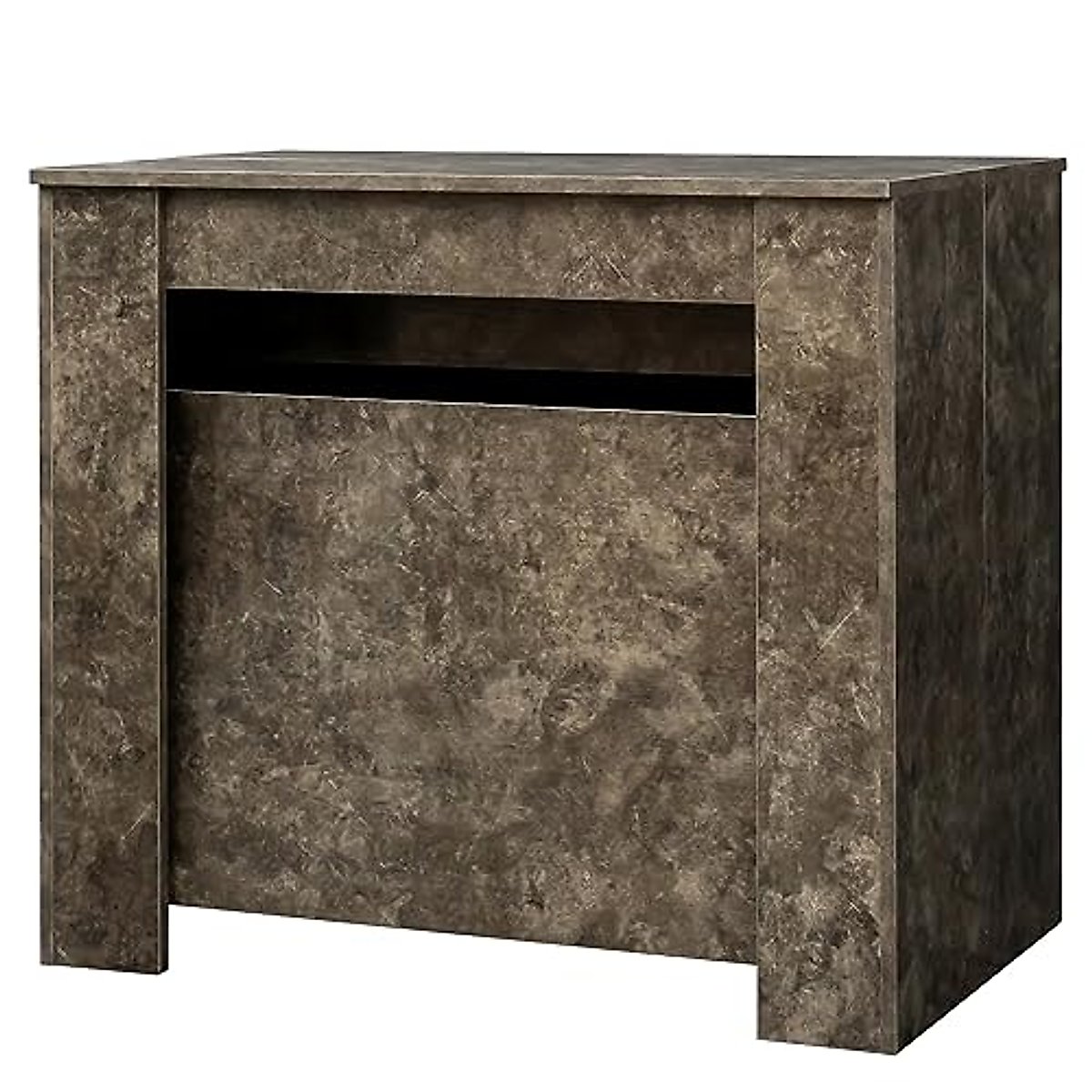 Extendable Dining Table with Extension Leaves Holder, Mid Century Modern Console Table 20" to 118.5" Folding Kitchen Table, Versatile Space Saving Desk Furniture, Accent Table Small Tea Table,Marble