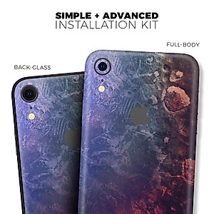 Design Skinz Abstract Fire & Ice V8 Protective Vinyl Decal Wrap Skin Cover Compatible with The Apple iPhone XR (Screen Trim & Back Glass Skin)