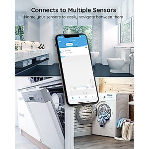 Govee WiFi Water Sensor, 100dB Adjustable Audio Alarm and Smart App Alerts, Leak and Drip Alert with Email, Detector for Home, Basement(Not Support 5G WiFi)