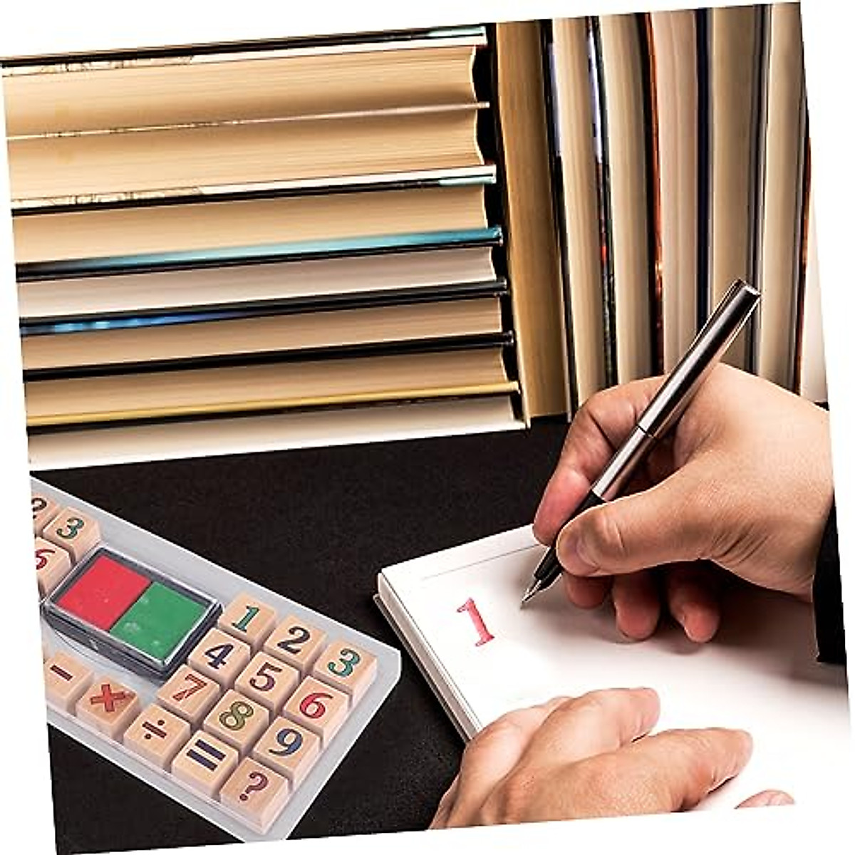 Tofficu Wood Toys 3 Sets Number Stamps Wooden for Card Making Diary Stamp Wood Block Number Stamper for Number Signet Stamper die Seal self Made Bamboo Scrapbook Kids Stamps