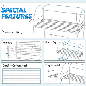 Johamoo Bathroom Shelves for Storage, Bathroom Shelf Over Toilet, Multifunctional Foldable Storage Rack, Free Standing 2 Tiers Utility Shelves Living Room Kitchen (White)