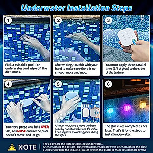 Purheme Rechargeable Submersible Pool Lights with Remote, Waterproof Underwater USB-C Charging Built-in 2600mAh Battery Magnet 16 Color Changing Floating LED Lights Party Decor
