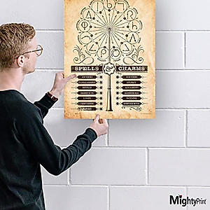 MIGHTYPRINT Harry Potter - Spells and Charms - Wand Patterns - Durable 17” x 24" Wall Art – NOT Made of Paper – Officially Licensed Collectible