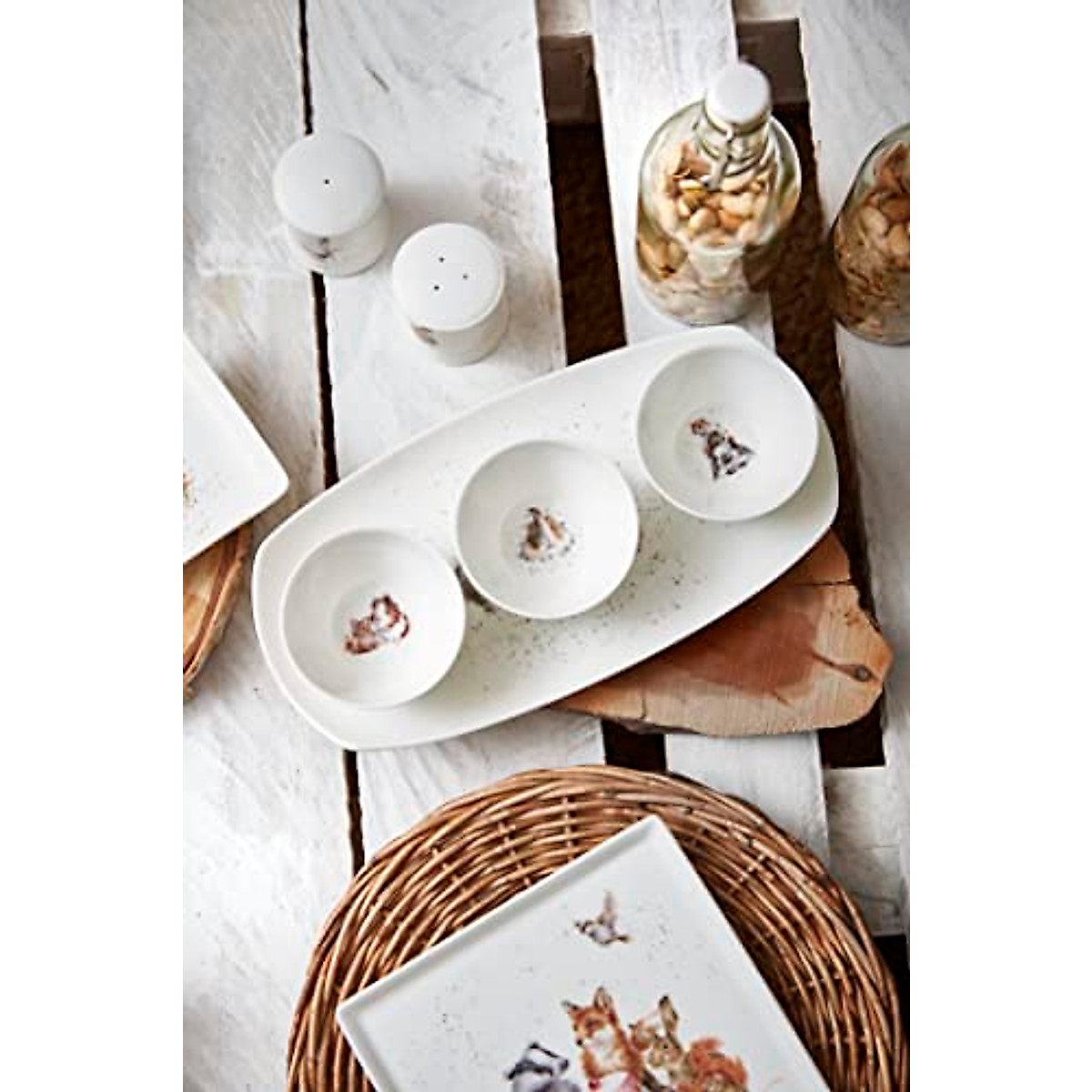 Wrendale Designs - 'Lettuce Be Friends' 3 Dishes and Tray Set