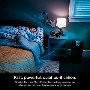 Shark Air Purifier MAX with NanoSeal HEPA, Cleansense IQ, Odor Lock, Cleans up to 1200 Sq. Ft. and 99.98% of particles, dust, allergens, smoke, 0.1–0.2 microns, Grey, HP202 (Renewed)