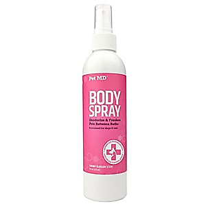 Pet MD Body Spray for Dogs & Cats, Deodorizing Dog Perfume Reduces Static & Eliminates Odor - Long-Lasting Pet Cologne Spray for Dogs - Cherry Blossom