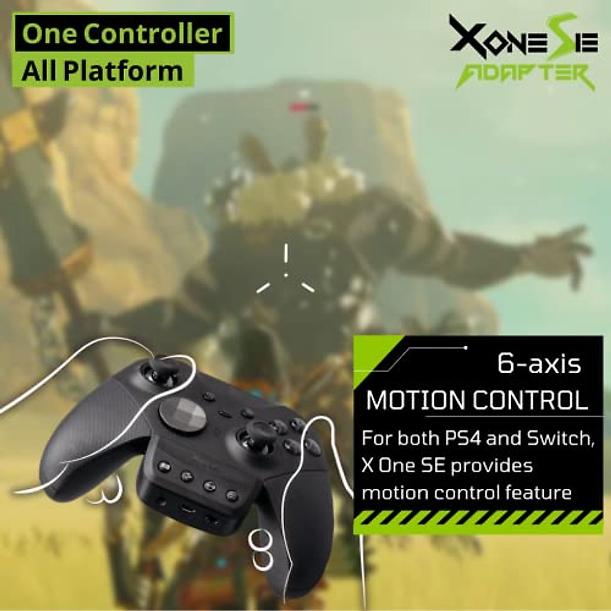 Brook Xone SE Adapter - Type C Version, for XB Elite Series 2 and XB X/S Controllers on XB X/S, Switch, PS4 Gaming Consoles and PC(XID), Supports Motion Control, Turbo, Remap, Audio Function