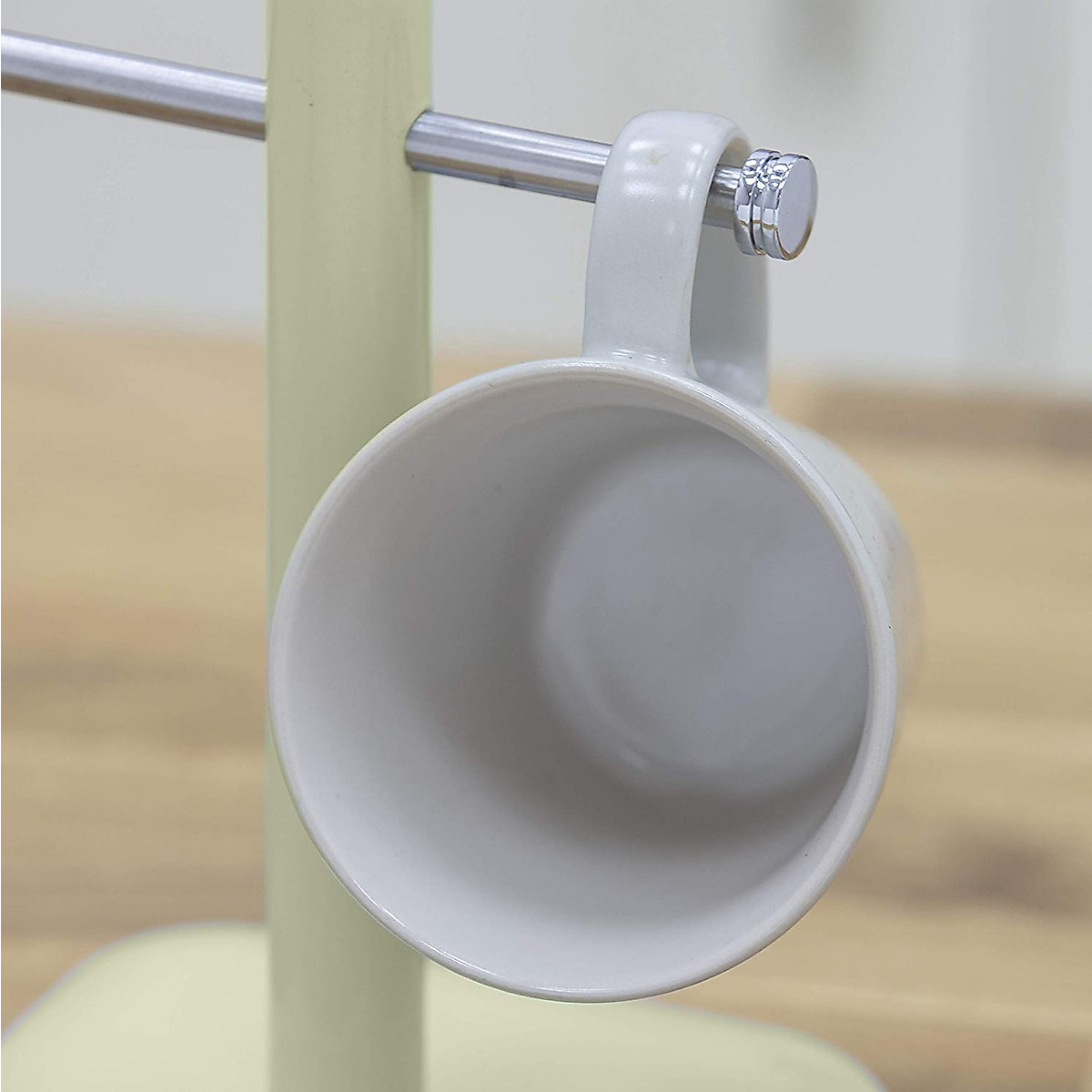 SWAN SWKA1030GN Retro 6 Cup Mug Tree, Weighted Base, Green