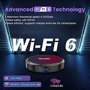 Android 12 TV Box 4GB 64GB Android Box with WiFi 6 2.4G 5.8G H618 Chipset USB 2.0 4K 6K HDR10 H.265 BT5.0 with Mini Wireless Backlit Keyboard