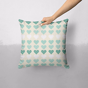 iiRov Scratched Vintage Green Hearts - Custom Decorative Home Decor Indoor or Outdoor Throw Pillow Cover for Sofa, Bed or Couch Cushion (Pillow CASE Cover ONLY)