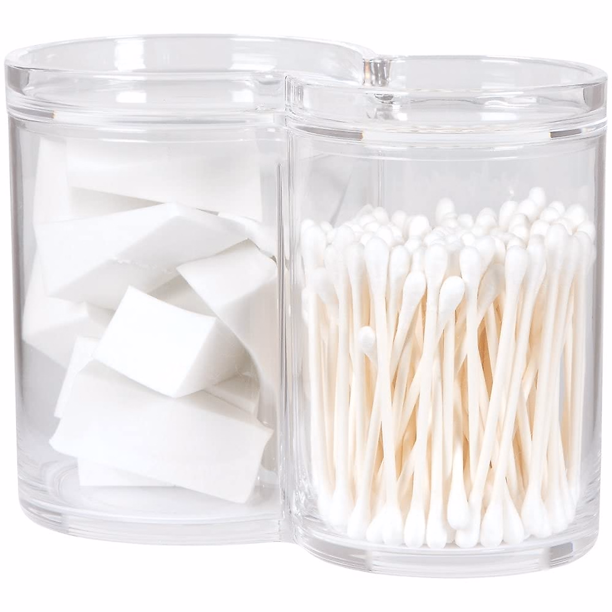 ForPro Professional Collection Acrylic Apothecary Double Canister Set, 28 Oz and 20 Oz Storage Container for Bathroom, Kitchen and Office, 6.25" x 3.7" x 4.6"