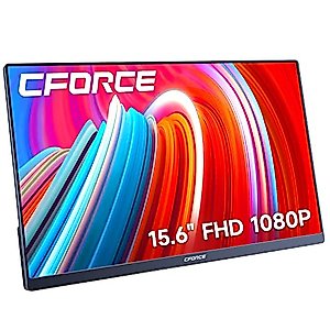 c-force Portable Monitor, 15.6'' 1080P FHD Laptop Monitor USB C HDMI Computer Display HDR Eye Care External Screen for PC Mac Phone Xbox Switch PS5…