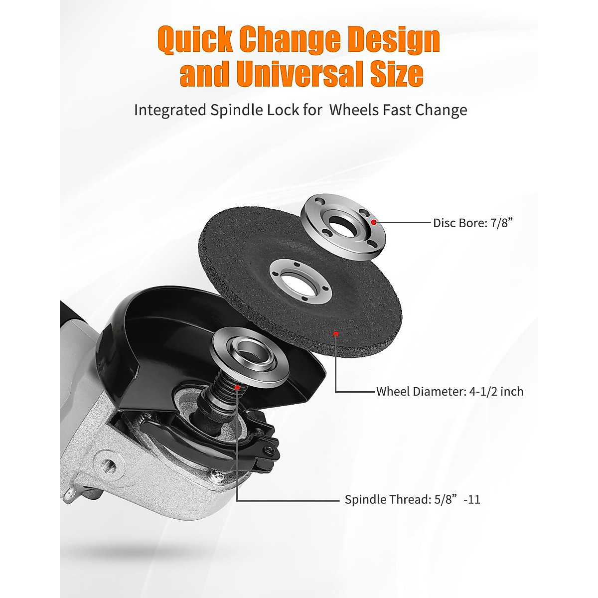 AVID POWER Cordless Angle Grinder with 4-pole Motor, 20V Cordless Grinders Tools w/3.0A Battery & Fast Charger, 4-1/2 Inch Grinding Wheels, Cutting Wheels, Flap Discs and Auxiliary Handle - Grey