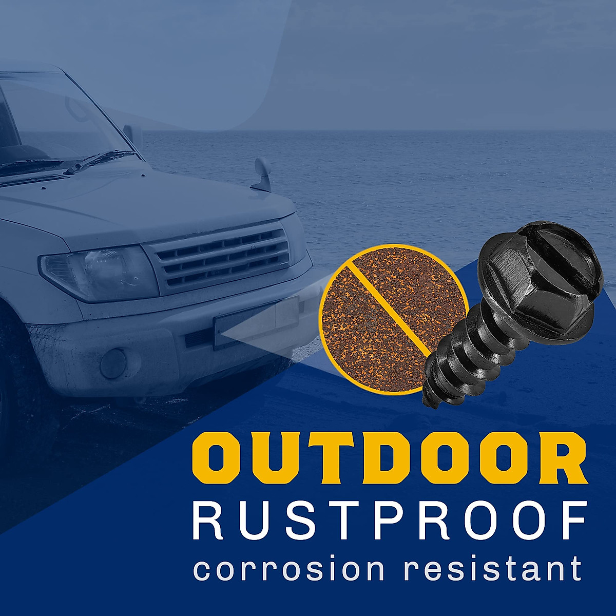 Black License Plate Screws, Rustproof 18-8 Stainless Steel, Black Oxide Finish Applied in The USA by Makers Bolt (Pack of 4)