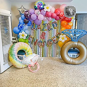 JeVenis Dazed and Engaged Bachelorette Decoration Dazed & Engaged Confused Banner Hippie Bachelorette Party Decoration Retro Bachelorette Party Banner