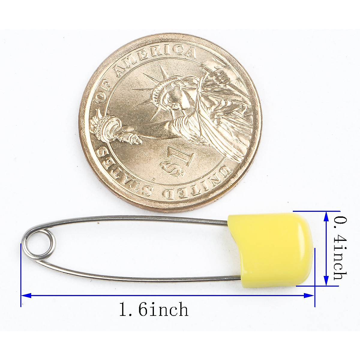 AnMiao Star 100 Pcs 7 Colors Plastic Head Safety Pin Safety Locking Baby Cloth Diaper Nappy Pins (1.6Inch Long)