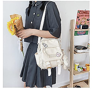 Cute Mini Backpacks with Accessories, Aesthetic ,for Teens Kawaii Small Backpack (White,With-Accessories)