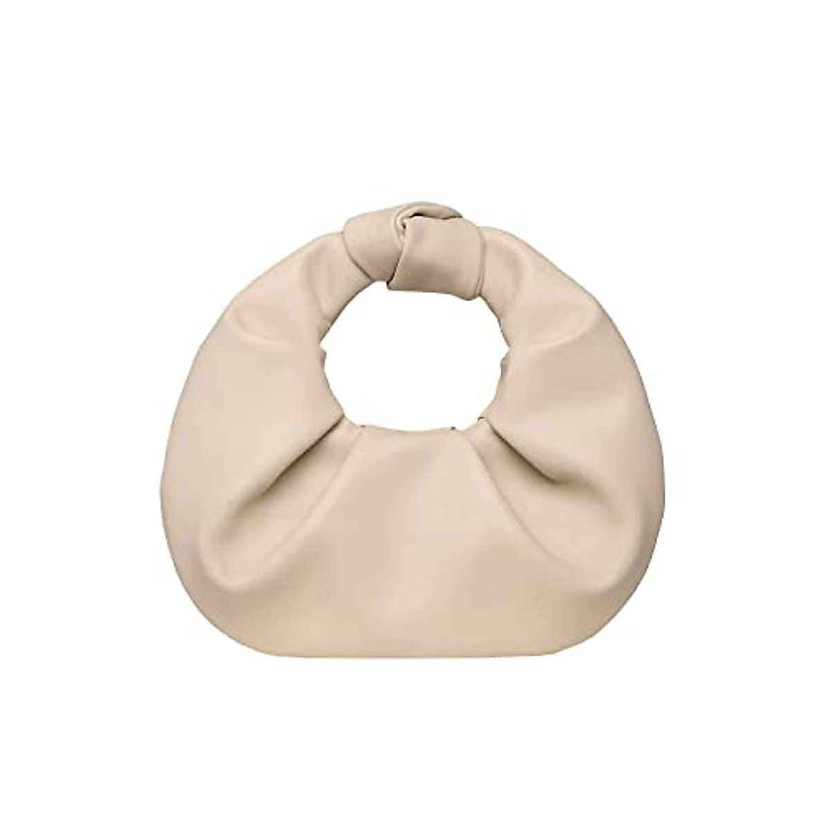 Verdusa Women's Ruched PU Leather Hobo Handbag Clutch Purse Apricot one-size