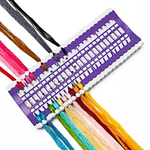 50 Positions Floss Organizer Embroidery Shelf, Luxiv Thread Organizers for Cross Stitch Embroidery Thread Holder with 15Pcs Replaceable Paper Card Sewing Needle, Embroidery Floss Organizer