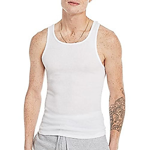 Hanes Men's ComfortSoft Moisture Wicking Tagless Tank Undershirts-Multipacks, White 12-Pack, Medium