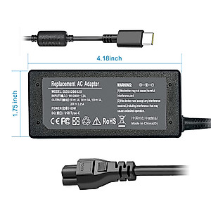 Universal 65W 45W USB C Laptop Charger for Lenovo Thinkpad/Yoga/Chromebook ADLX65YDC2A for HP Elitebook Spectre Chromebook x360,Elite x2 for Dell Chromebook Latitude xps 13 Series AC Adapter