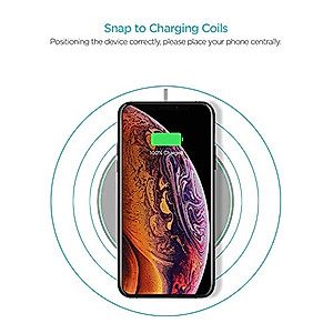 KEYMOX Qi-Certified Wireless Charger for iPhone13/ 12/12 Mini/12 Pro Max / SE, 11, 11 Pro, 11 Pro Max, XR, Xs Max, XS, X, 8, 8 Plus, 10W Fast-Charging Galaxy S20 S10 S9 S8, Note 10(No AC Adapter)
