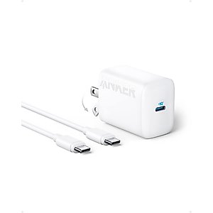 Anker 30W USB-C Charger, Anker 312 Charger with Compact and Foldable Design, High-Speed Fast Charging for iPhone 14/13/12 Series, Samsung S23, MacBook Air, iPad Pro, & More 5 ft USB C Cable Included