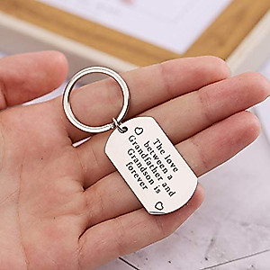 Gift Keychain for Grandpa Grandfather from Grandson the Love Between a Grandfather and Grandson is Forever Key Rings for papa Christmas Birthday Gifts for Grandson Granddad