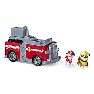 Paw Patrol, Marshall Split-Second 2-in-1 Transforming Fire Truck Vehicle Toy with 2 Collectible Figures