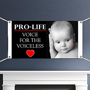 CafePress Pro Life Voice for The Voiceless Vinyl Banner, 44"x30" Hanging Sign, Indoor/Outdoor