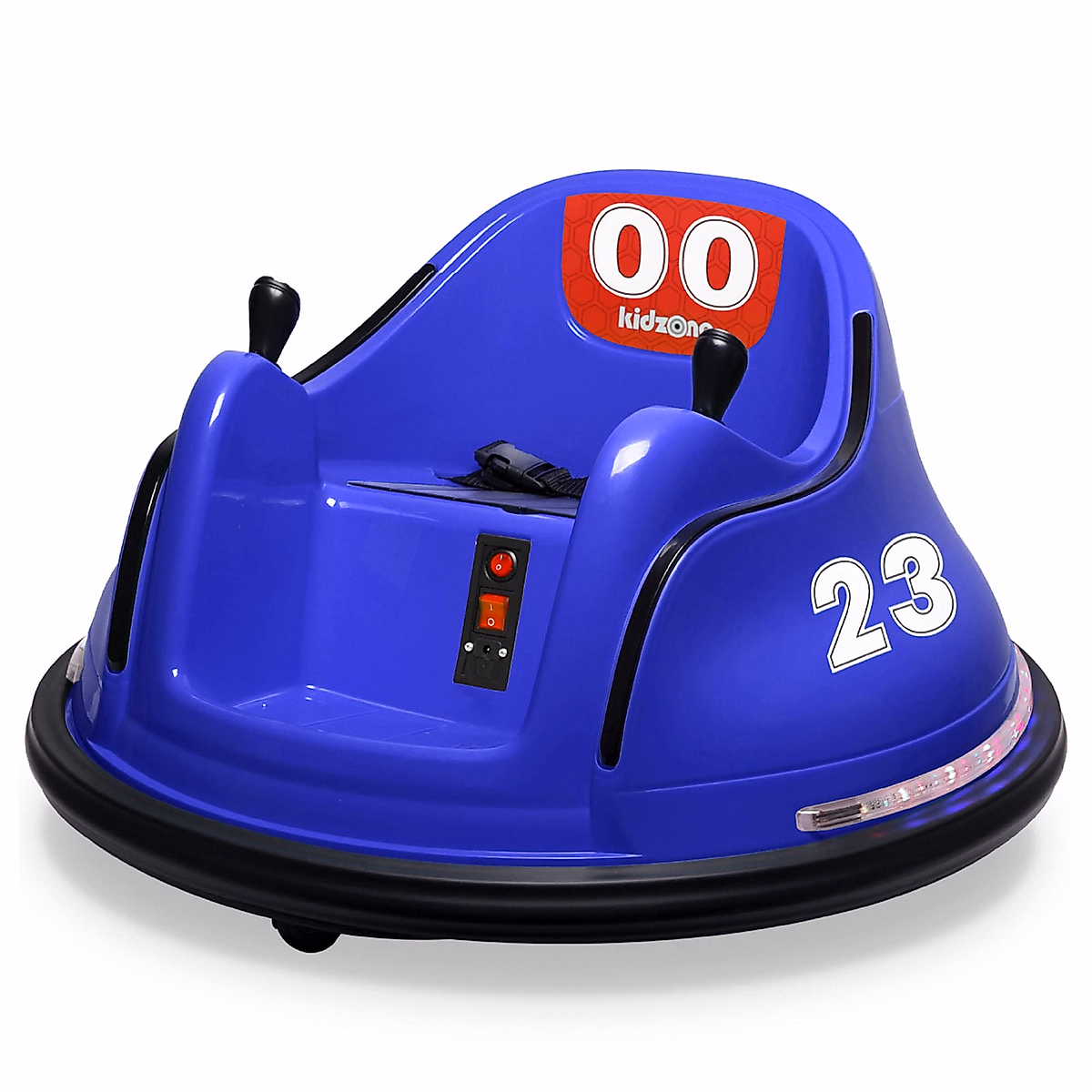 Kidzone 6V Electric Ride On Bumper Car for Kids & Toddlers 1.5-6 Years Old, DIY Sticker Baby Bumping Toy Gifts W/Remote Control, LED Lights & 360 Degree Spin, ASTM Certified