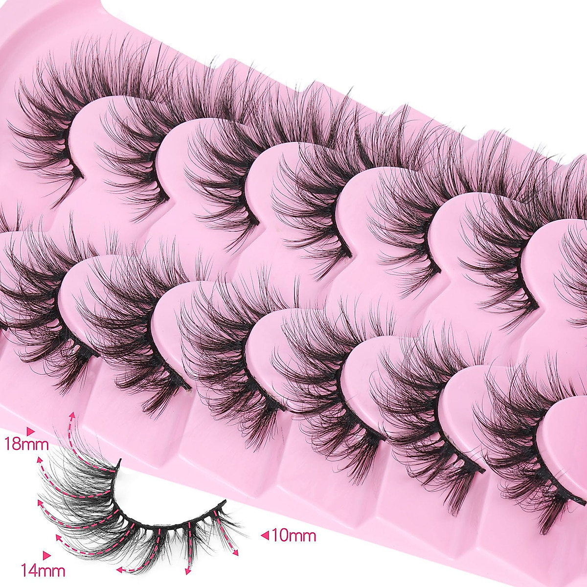 Fluffy Lashes Natural Look Cat Eye Faux Mink Lashes Wispy False Eyelashes Strip Lashes Pack by Zegaine