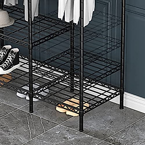 GMIULIG Metal Wire Heavy Duty Garment Rack Clothes Rack Clothing Racks for Hanging Clothes Wardrobe Hanging Clothes Portable Closet Organizer System Portable Closets for Hanging Clothes