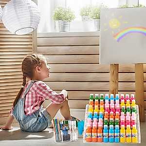 ESCULTORA 6Layers Acrylic Paint Organizer, Craft 3 Slot Paint Brush Holder, Perfect Paint Bottles Storage Rack For Storing 2oz Paint Bottles, Oil Paint Tubes, Miniature Paints