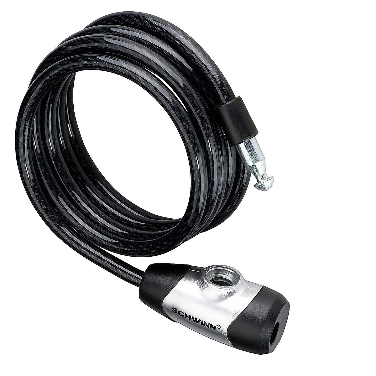 Schwinn Bike Key Lock in Braided Steel Cable, 2 Keys Included, 6 feet x 8mm Anti Theft Bicycle Lock, Security Level 1