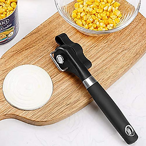 Phmnkl Safe Cut Manual Can Opener, Smooth Edge Can Opener - Can Opener Handheld With Soft Grips, Ergonomic Smooth Edge, Food Grade Stainless Steel Cutting Can Opener for Kitchen & Restaurant