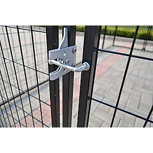 Omitree New Modular Dog Kennel Heavy Duty Welded Steel Panel Pet Cover 5' W x 10' L x 5.5' H