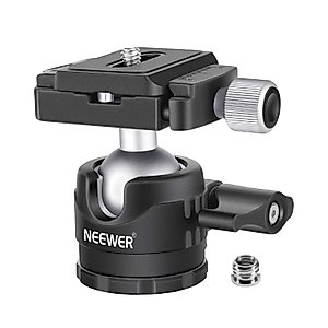 NEEWER 28mm Low Profile Tripod Ball Head 360° Panoramic Rotating with 1/4" Arca Type Quick Release Plate and Bubble Level for DSLR Cameras Tripods Monopods Slider, Max Load: 5kg/11lb