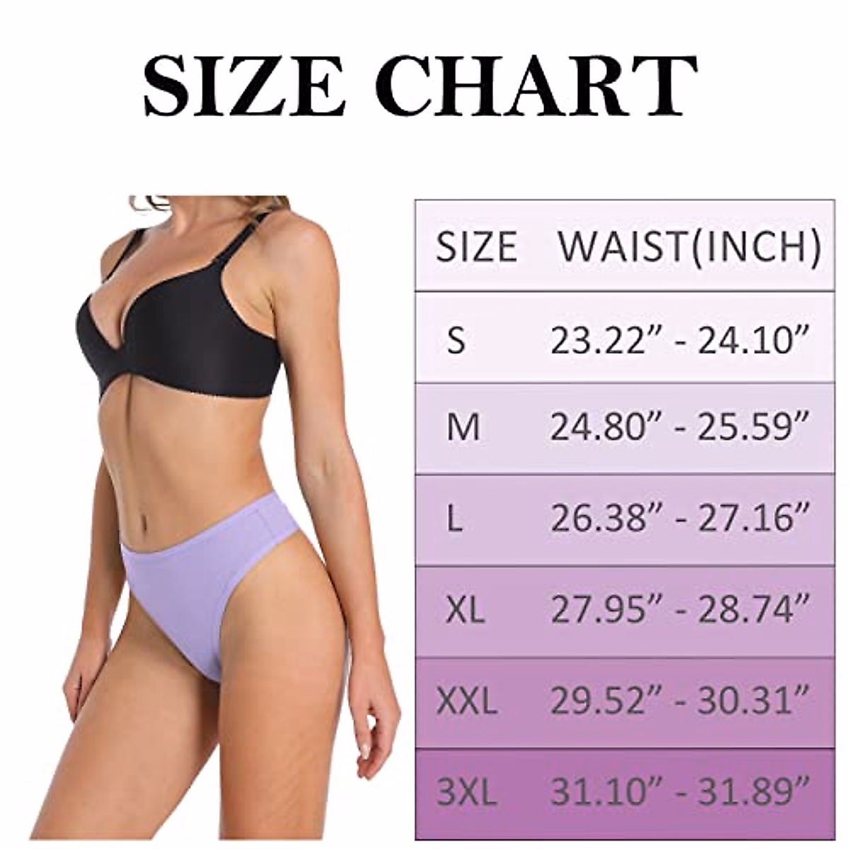 Umiehary 6 Pieces Ribbed Cotton Women High Cut Stretch T Back Thongs Active Panties Size XLarge